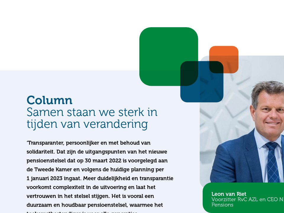 Column Leon van Riet - AZL jaarbeeld 2021
